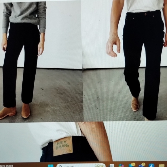 Hey Gang | Jeans | Hey Gang The Straight Washed Black Cotton Denim ...